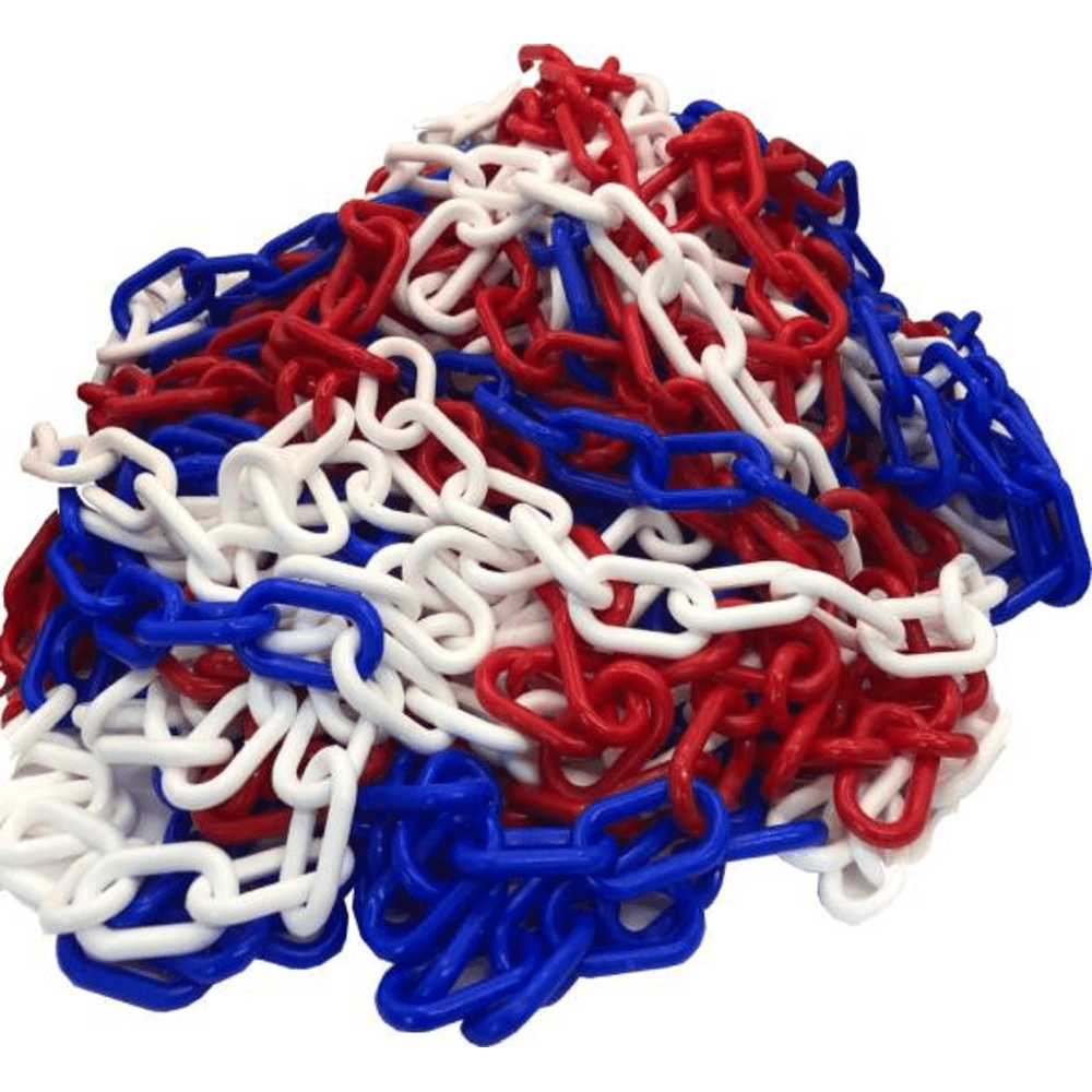Buy Red, White and Blue Plastic Chain by the metre (Maximum Length 25m ...